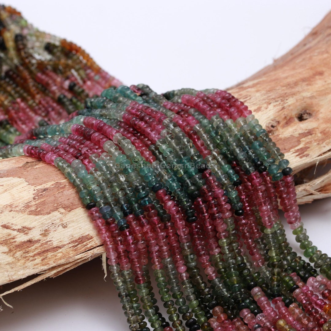 Rare Extremely Blue Color in Multi Tourmaline Rondelle Beads,4-5 Mm ...