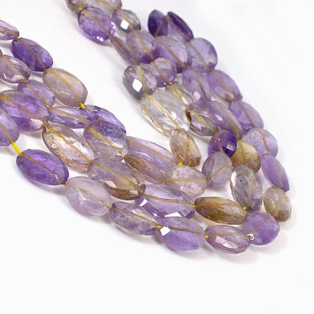 Ametrine Faceted Oval Shape Beads, Ametrine Faceted Gemstone Beads ...