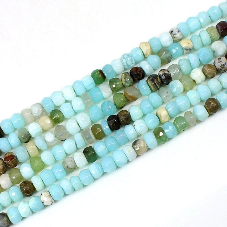 13 Natural Aqua Blue PERUVIAN OPAL Faceted Gem Stone - Etsy