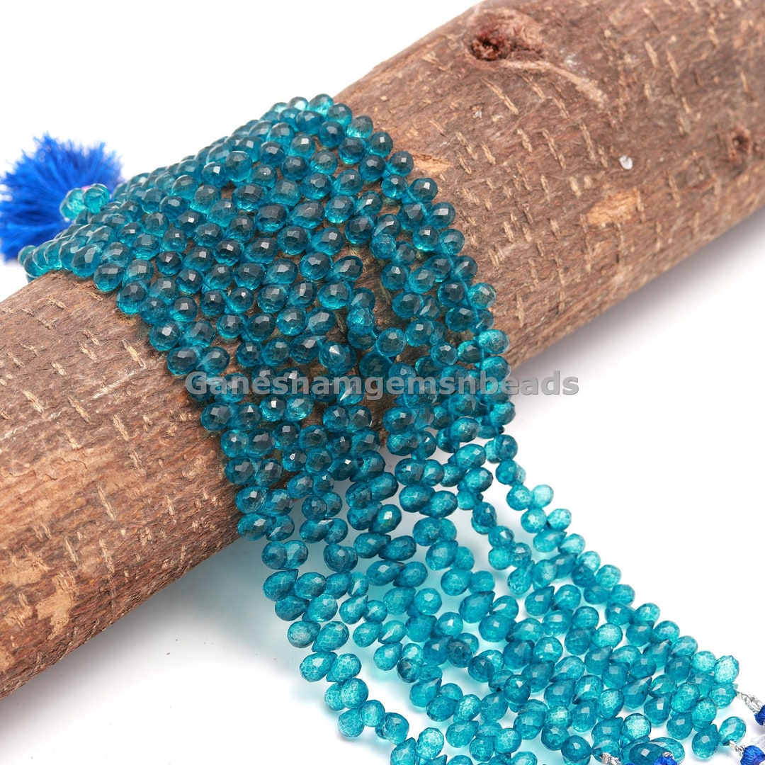 London Blue Topaz Faceted Teardrop Shape Beads London Topaz Coated ...