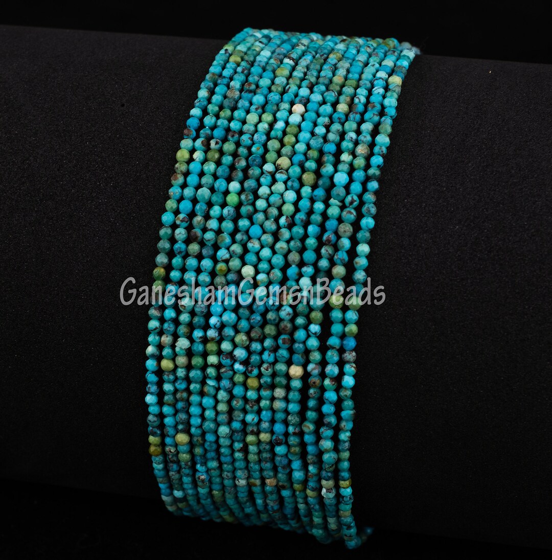 Natural Arizona Turquoise Faceted Rondelle Beads, Turquoise Faceted ...