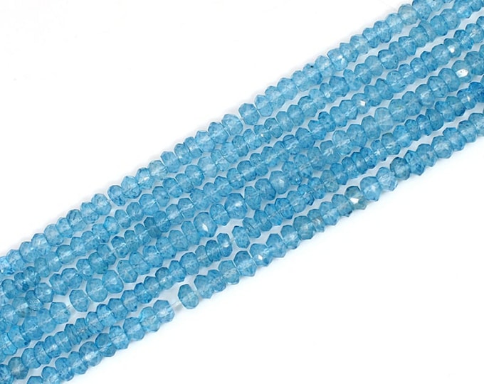 Blue Topaz Faceted Rondelle Beads, Sky Blue Topaz Rondelle Beads ...