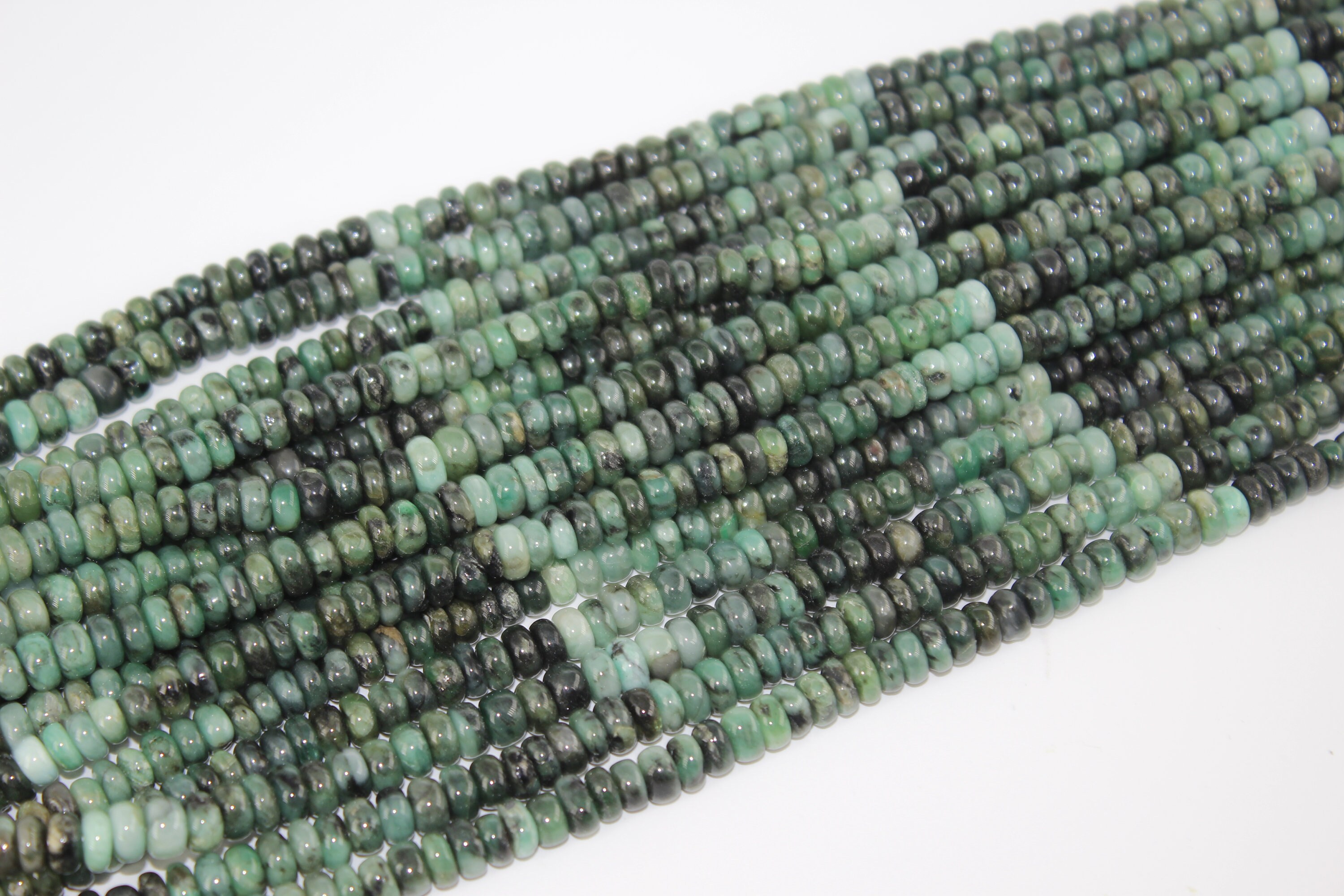 Green Emerald Beads Green Emerald Rondelle Smooth Gemstone - Etsy