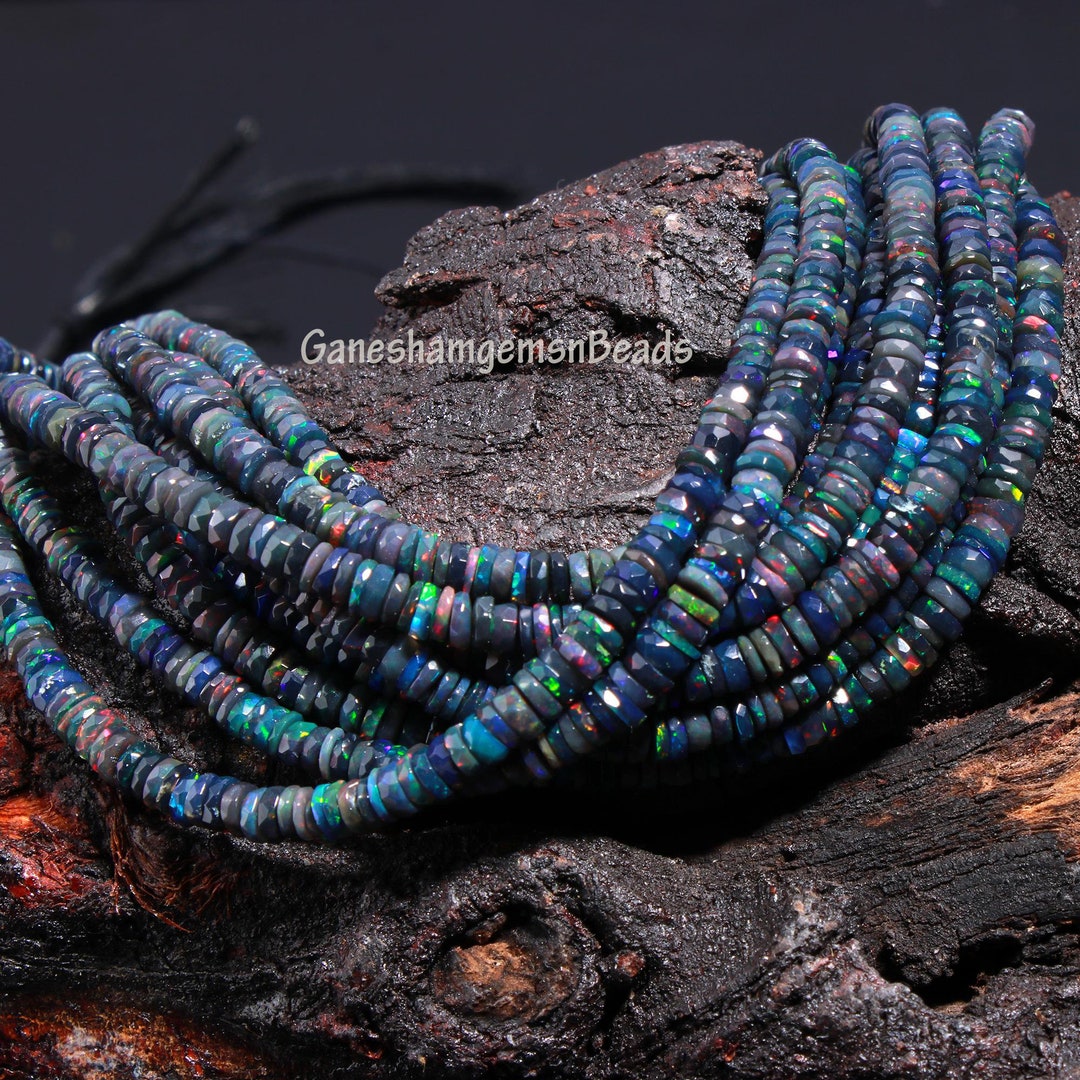 Black Ethiopian Tire, Natural Ethiopian Opal Faceted Tire Shape Beads ...