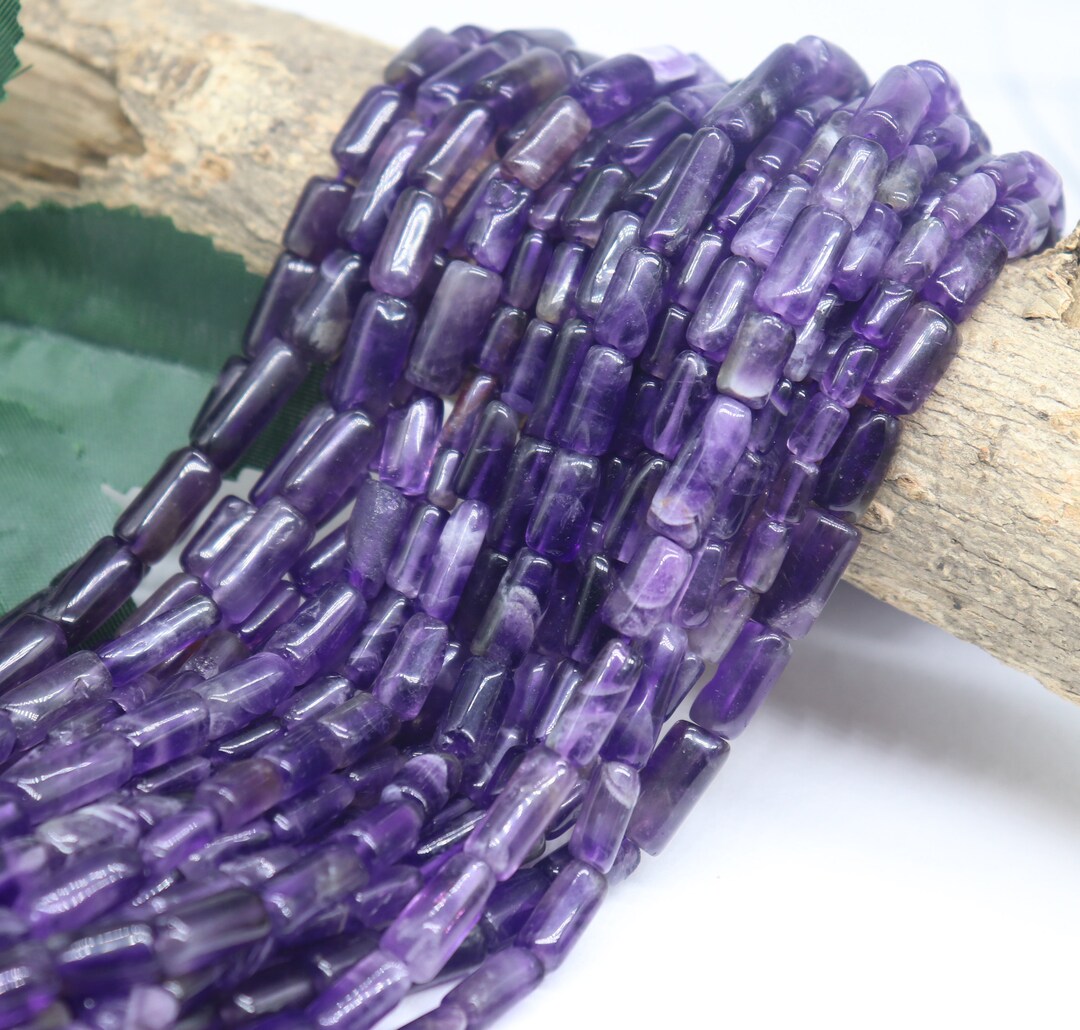 Natural African Amethyst Cylinder Tube Beads Size 4 X 14 Mm Amethyst ...