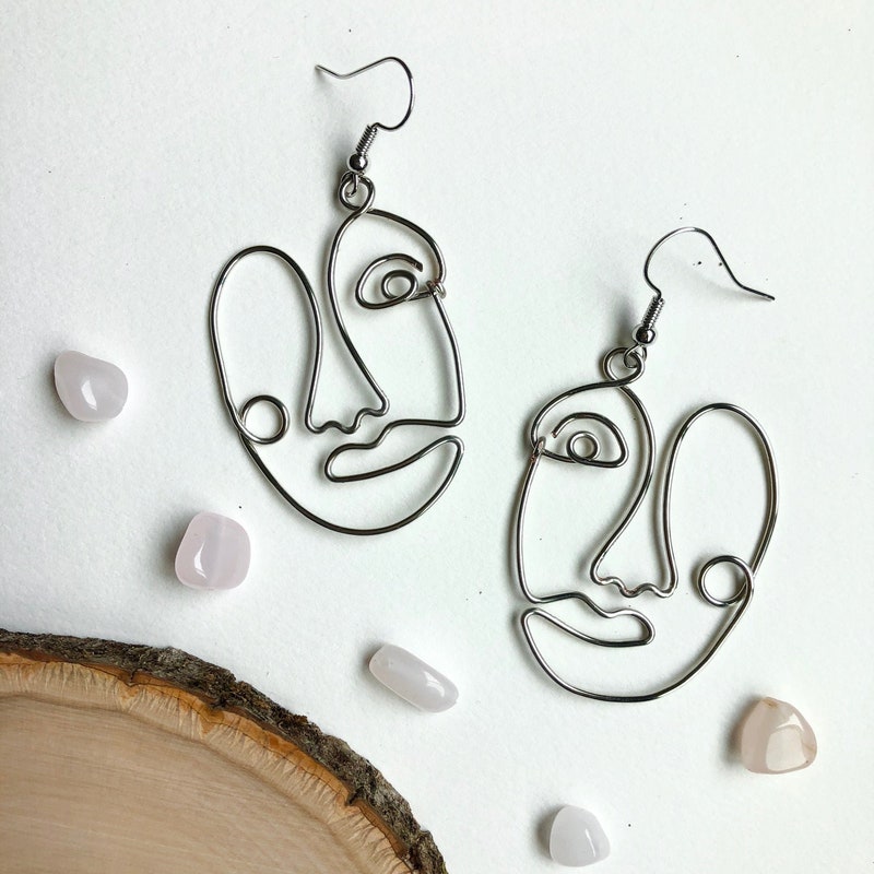 Wire Face Earrings - Etsy