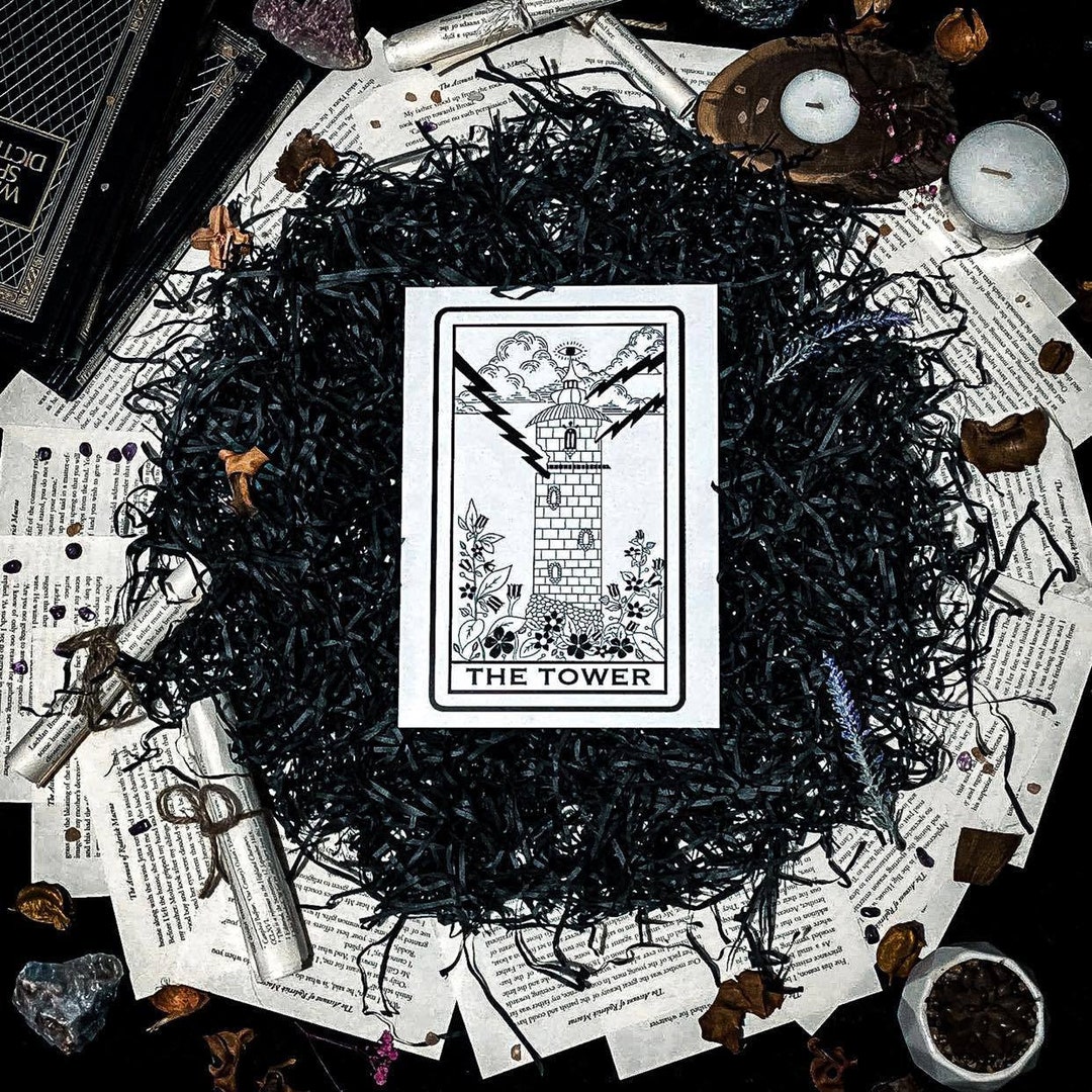 Inverted Tower Card (A5+A4) | Tarot Card | Art Print | Tarot Prints | Prints | Celestial Prints ...