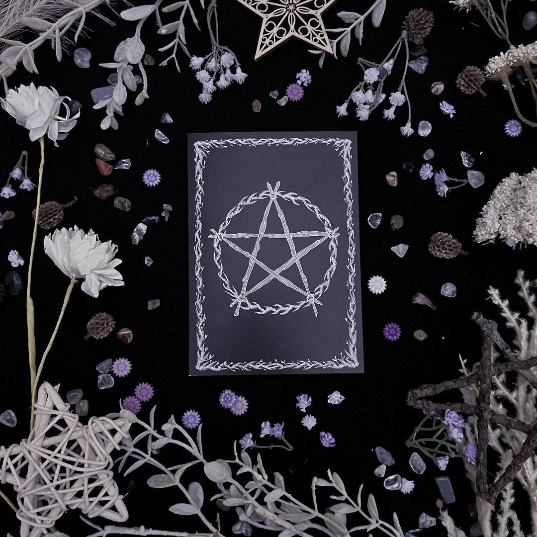 Pentagram Print (A5) | Yule | Winter Solstice | Christmas | Art Prints ...