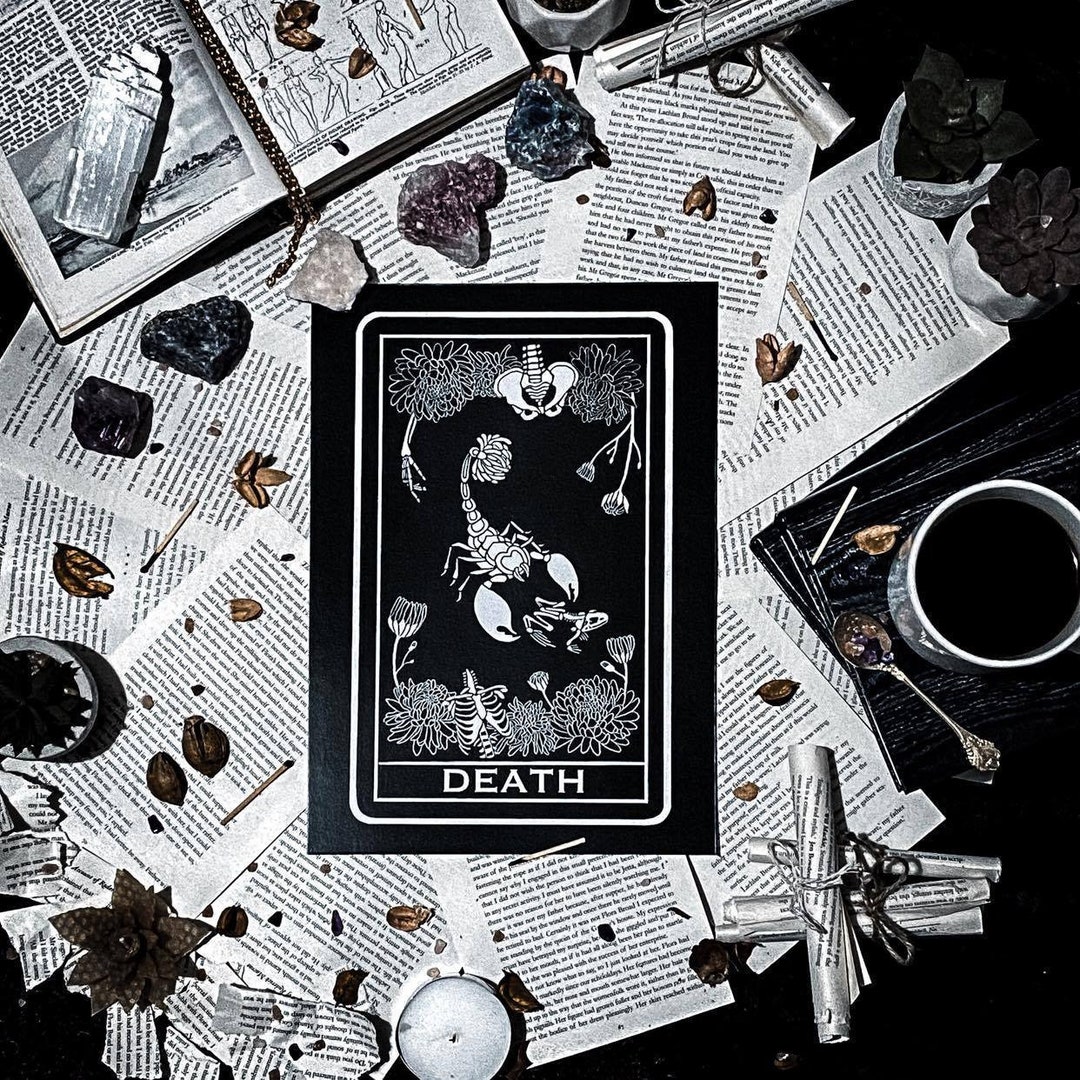 Death Tarot Card Print (A4 + A5) | Tarot Card | Art Print | Tarot ...