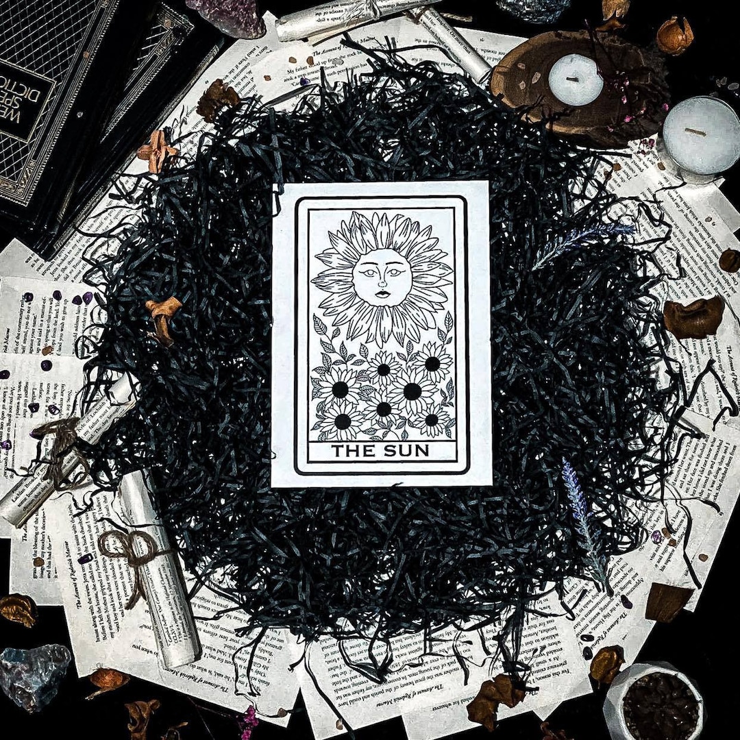 Inverted Sun Tarot Card (A4 + A5) | Tarot Card | Art Print | Tarot ...