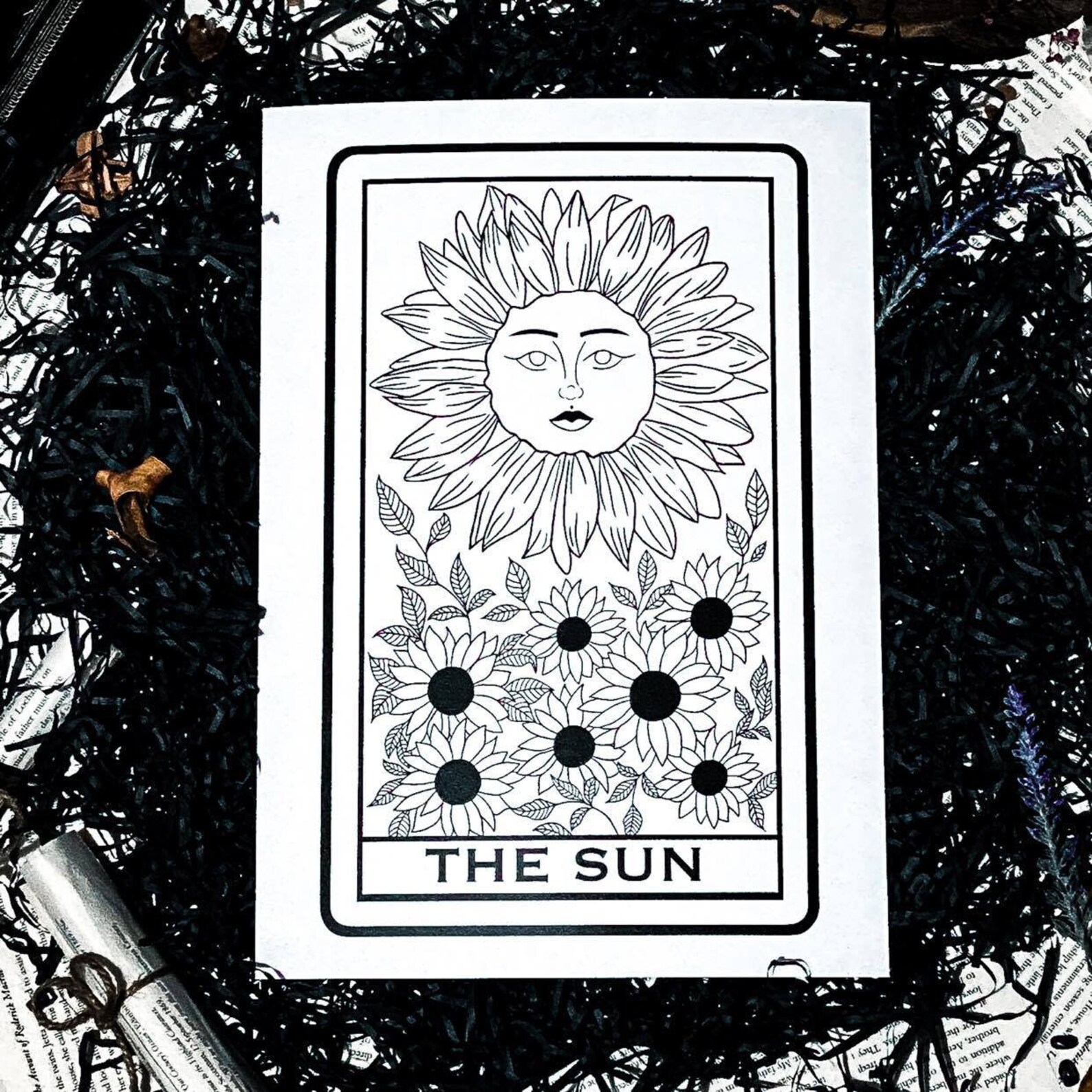 Inverted Sun Tarot Card (A4 + A5) | Tarot Card | Art Print | Tarot ...