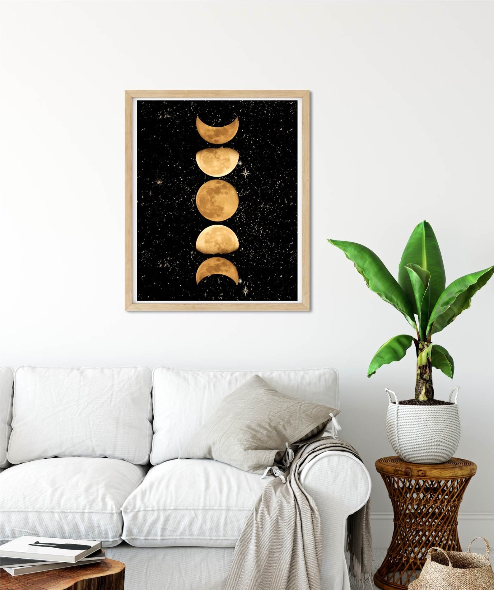 Lunar Phases of the Moon Cycle Wall Art Poster Print Pictures of Moon ...