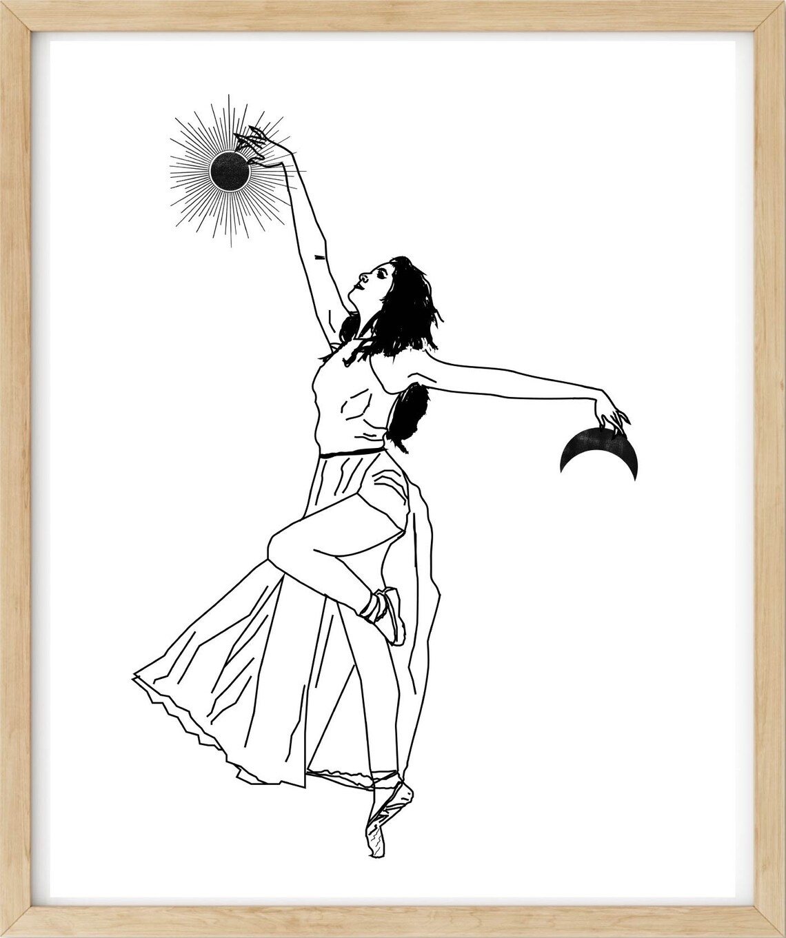 Dancing Girl Print | Woman Line Art | Woman Outline | Line Drawing ...