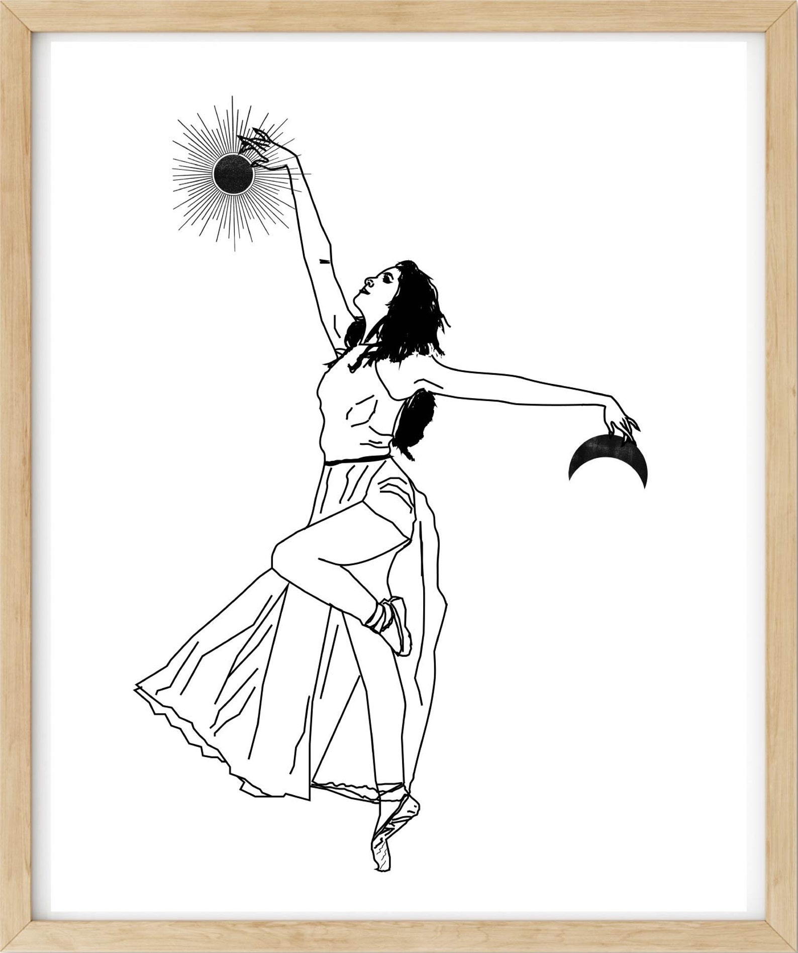 Dancing Girl Print | Woman Line Art | Woman Outline | Line Drawing ...