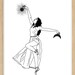 Dancing Girl Print | Woman Line Art | Woman Outline | Line Drawing ...