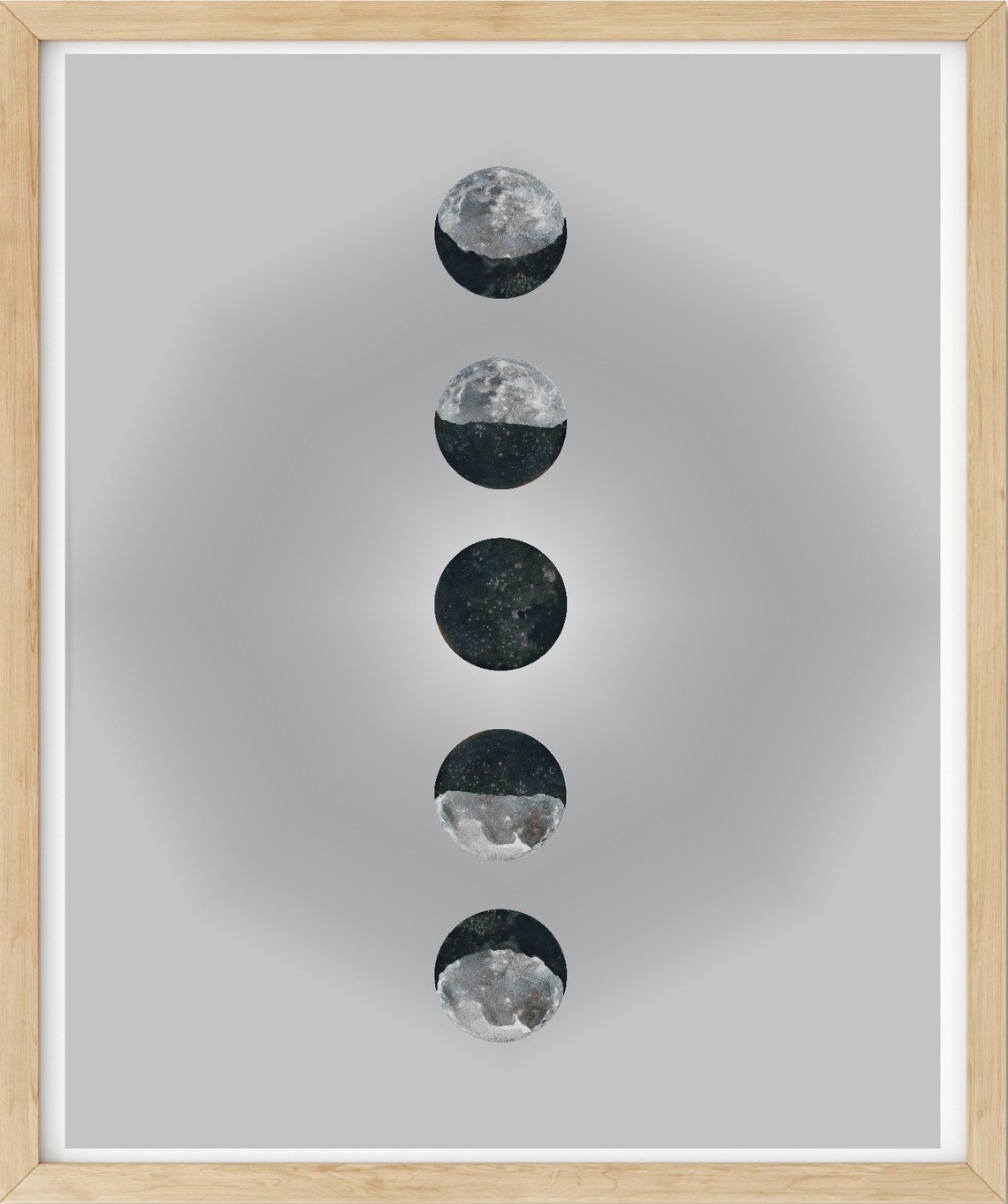 Black Moon Art Abstract Moon Cycle Moon Phases Print | Etsy