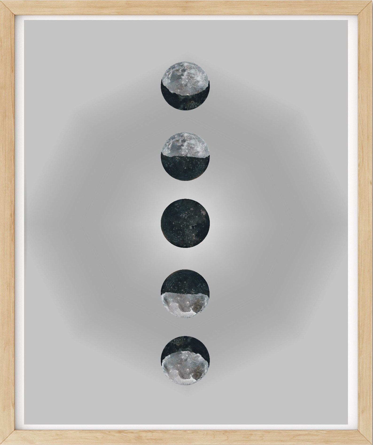 Black Moon Art Abstract Moon Cycle Moon Phases Print | Etsy
