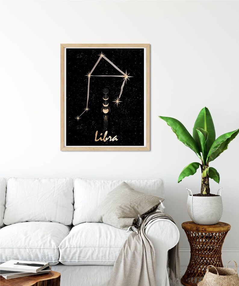 Libra Zodiac Print, Star Sign Astrology Art (digital Download) - Etsy