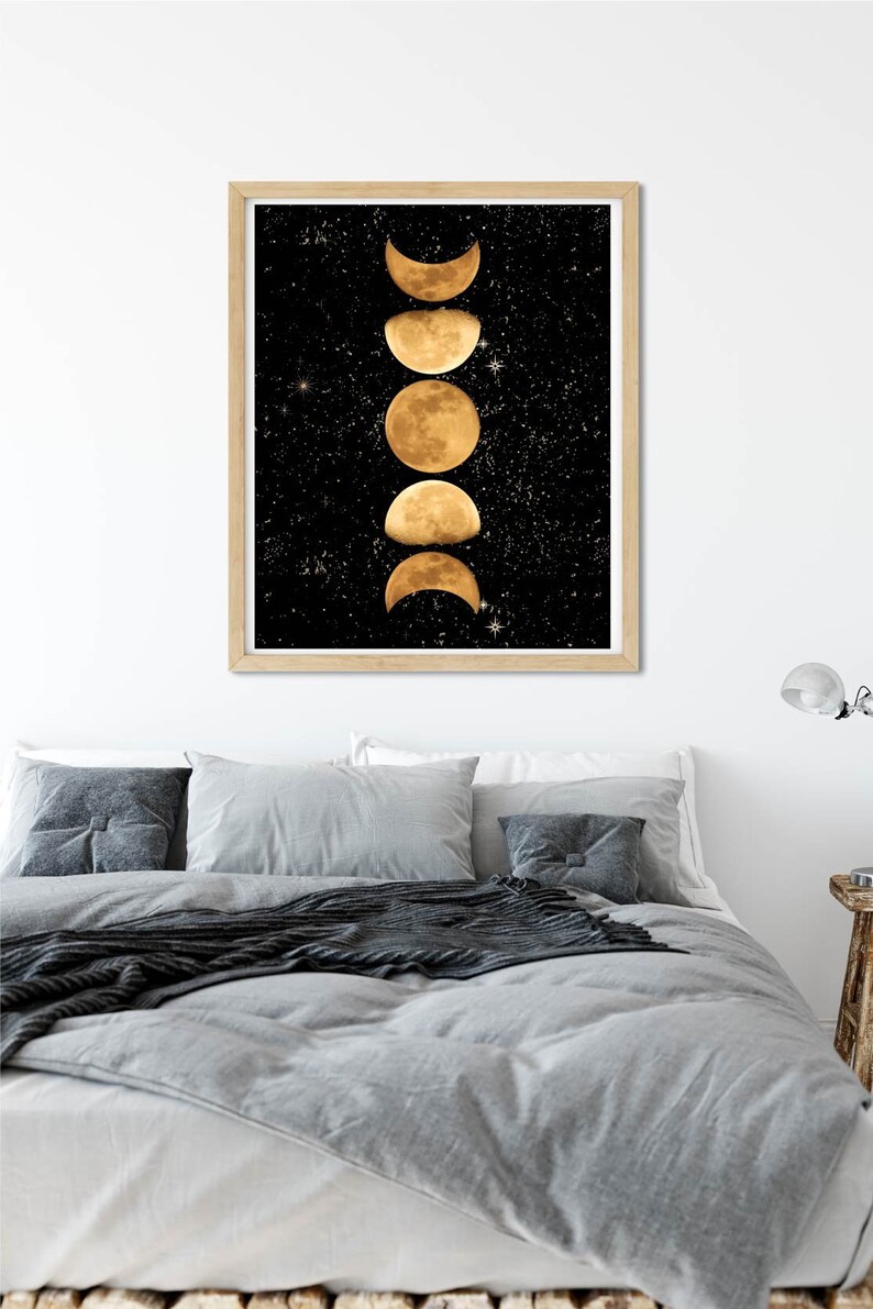 Lunar Phases of the Moon Cycle Wall Art Poster Print Pictures of Moon ...