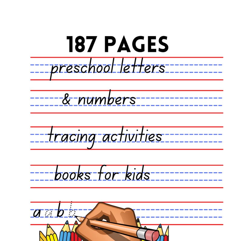 Tracing Letters and Numbers Workbook, Kids Pen Control, Ages 3-5 - Etsy