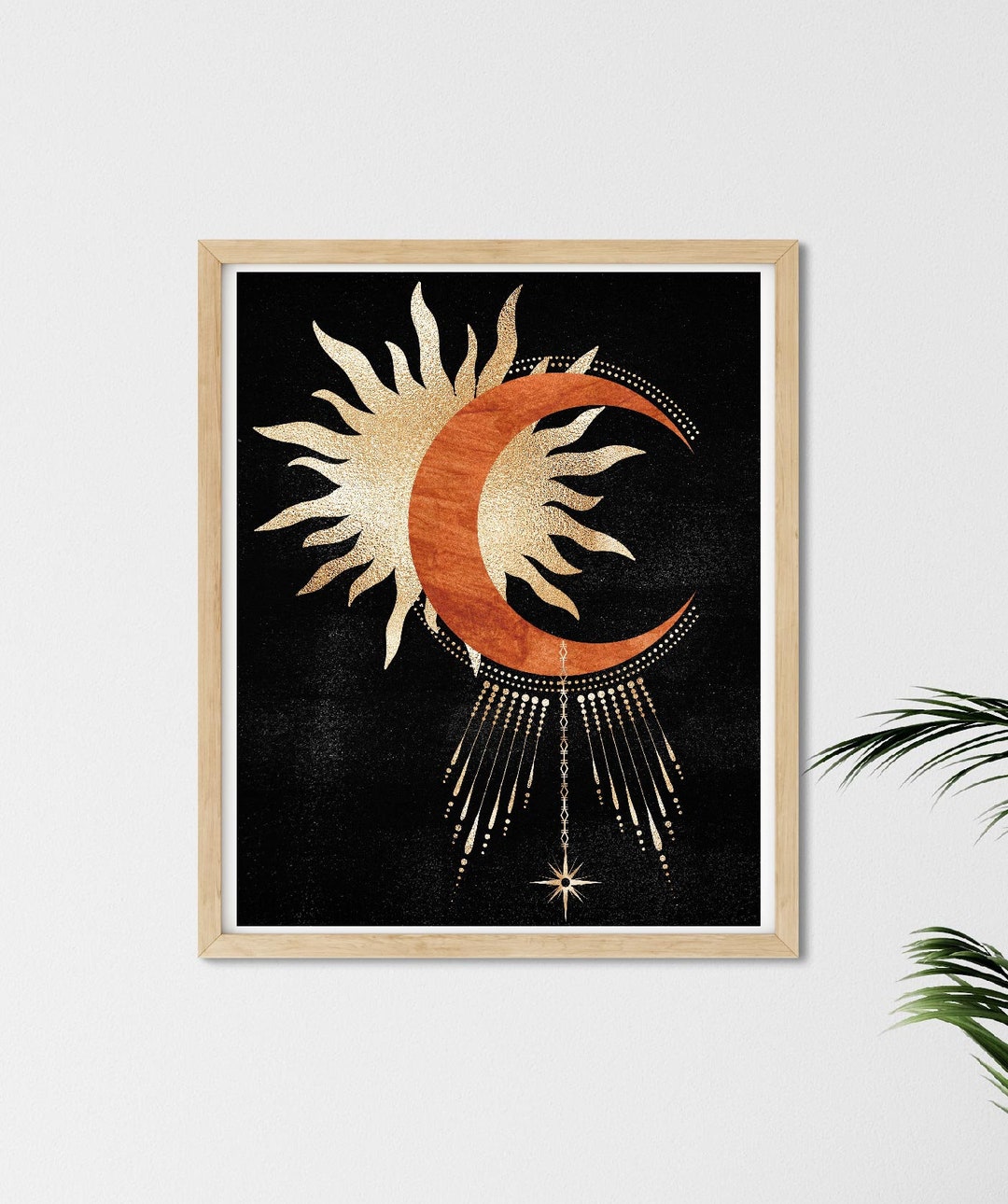 Sun And Moon Art Print Witchy Goth Decor Digital Download Etsy
