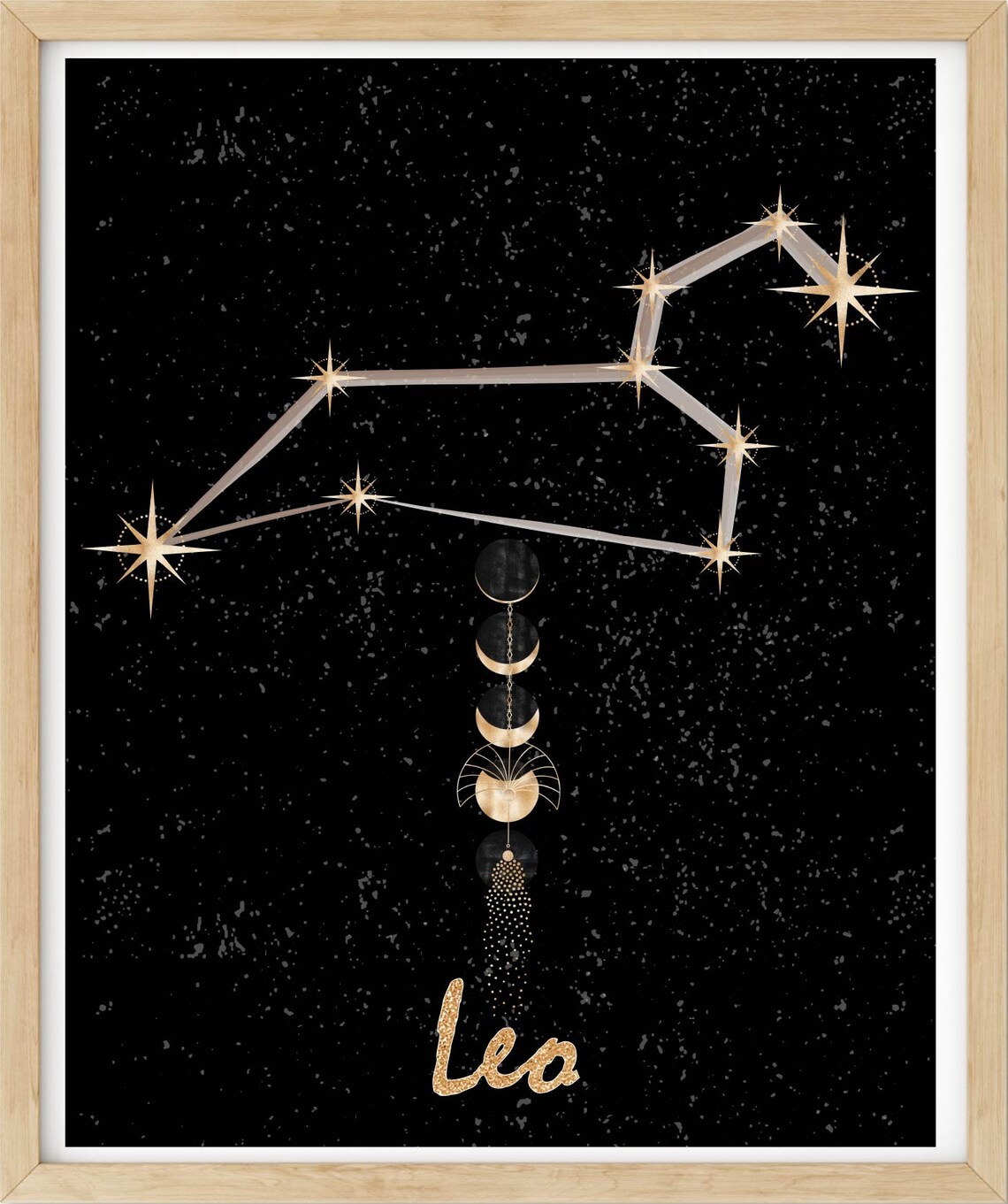 Leo Star Sign Wall Art Zodiac Astrology Prints July August Birthday ...