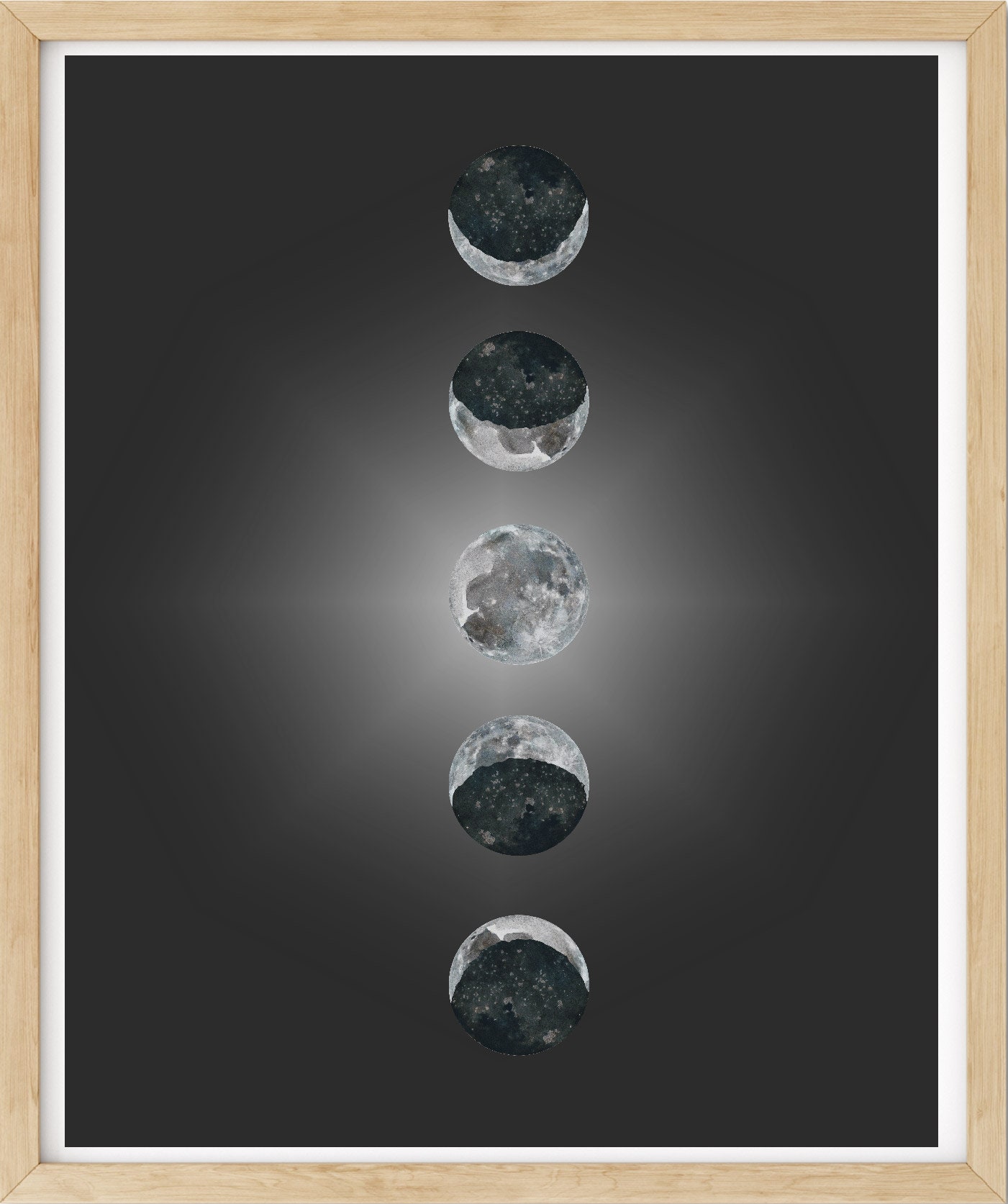 White Moon Art Abstract Moon Cycle Moon Phases Print Abstract Moon ...