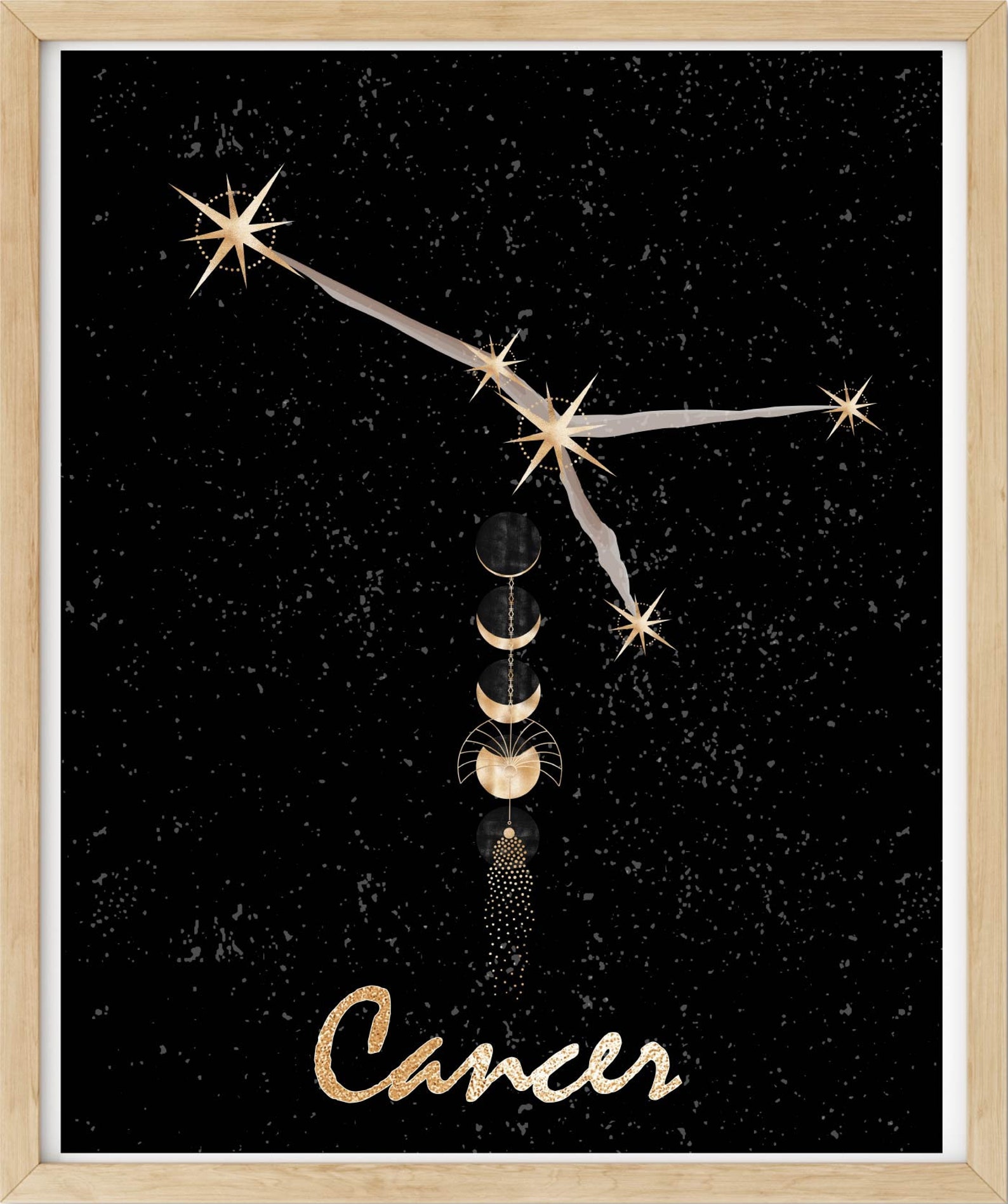 Cancer Star Sign Wall Art Zodiac Astrology Prints June July Birthday ...