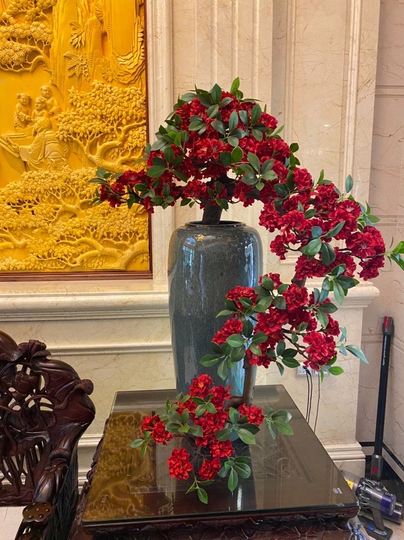 VICKY YAO Faux Bonsai - Exclusive Design Artificial Yellow / Red Bonsai ...