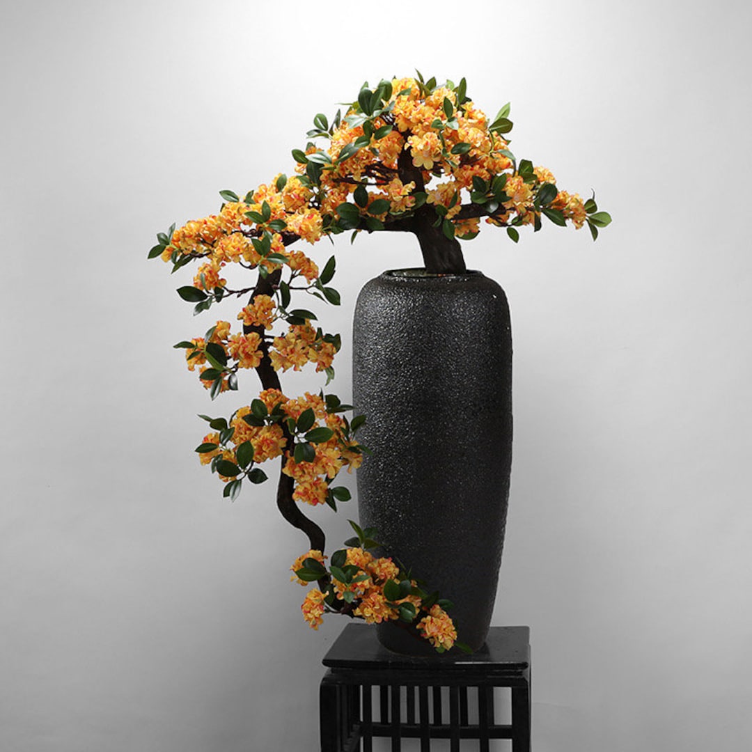VICKY YAO Faux Bonsai - Exclusive Design Artificial Yellow / Red Bonsai ...