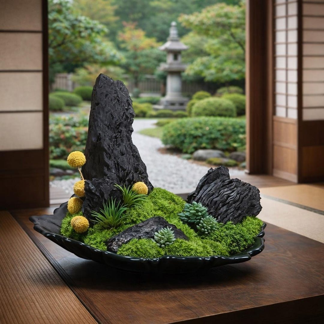 VICKY YAO -preserved Moss Rock Garden | Zen Stone Landscape Arrangement ...