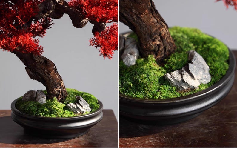 VICKY YAO - Red Maple Bonsai Tree Sculpture Japanese Zen Interior Art ...