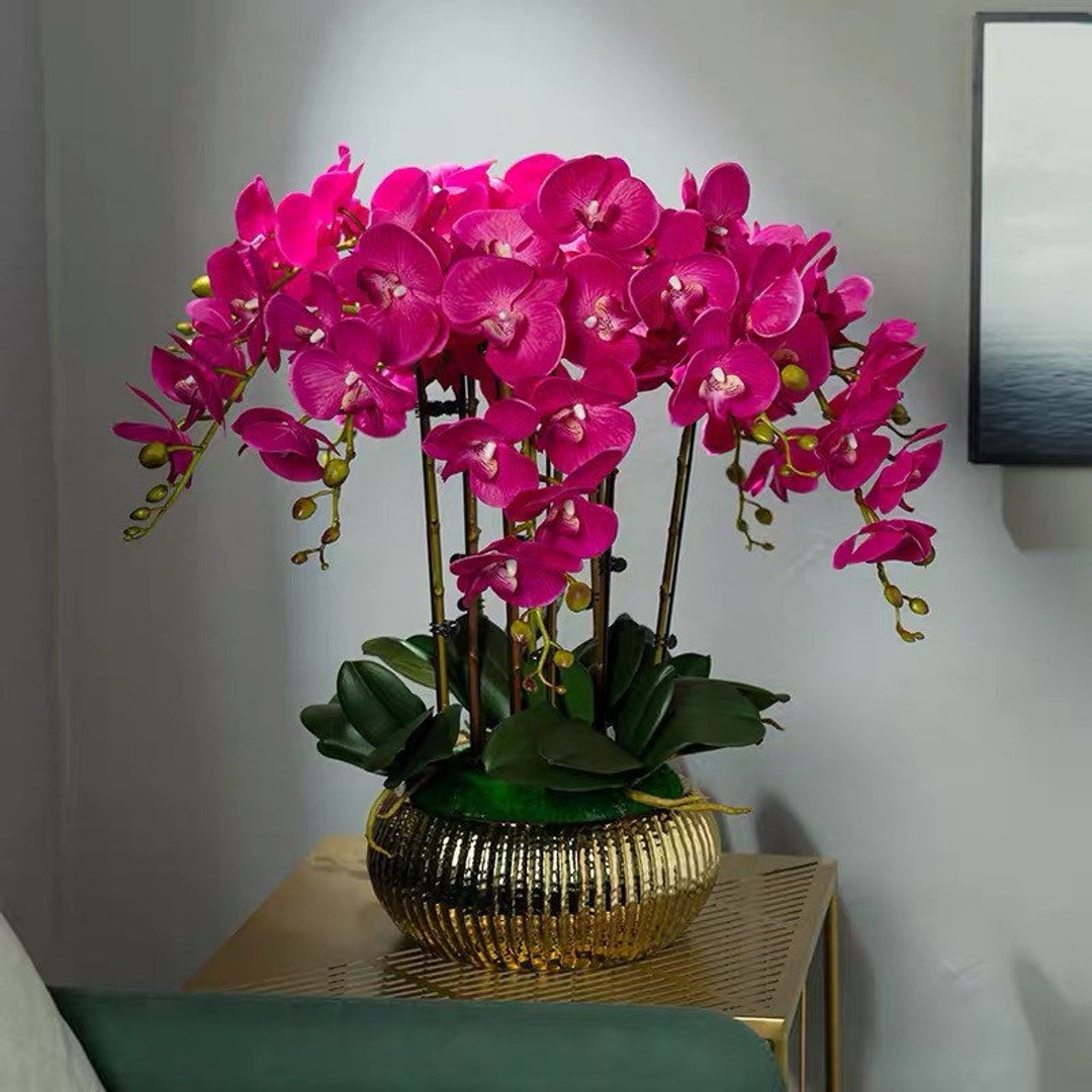 VICKY YAO Faux Floral Exclusive Design Fuschia Big 10 Stems Artificial ...