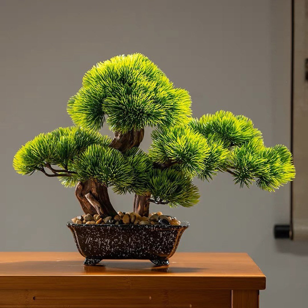 VICKY YAO Natural Artificial Bonsai Tree in Realistic 4 Feet Pot ...