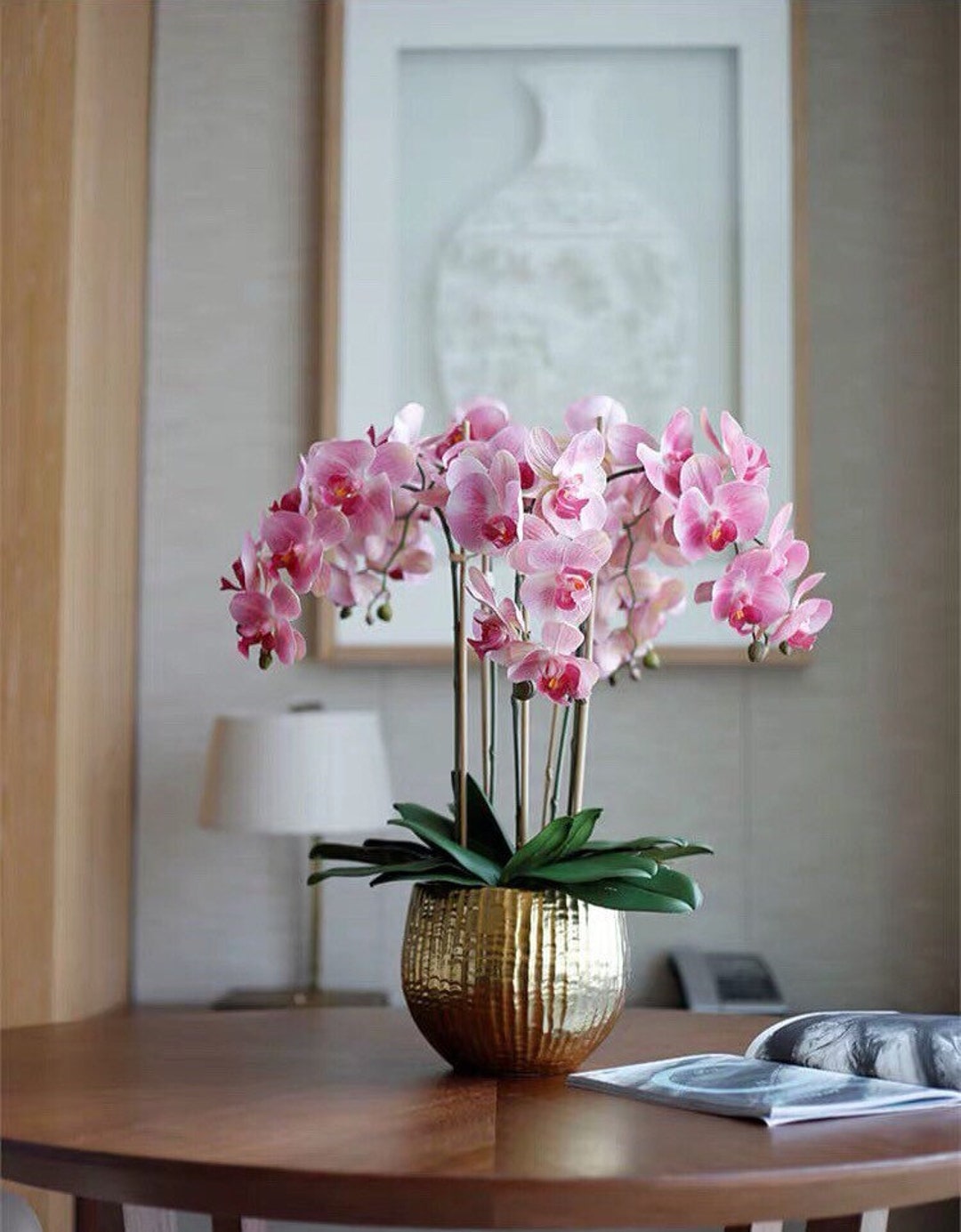 Vicky Yao Faux Floral Classic Real Touch White /pink Orchid - Etsy