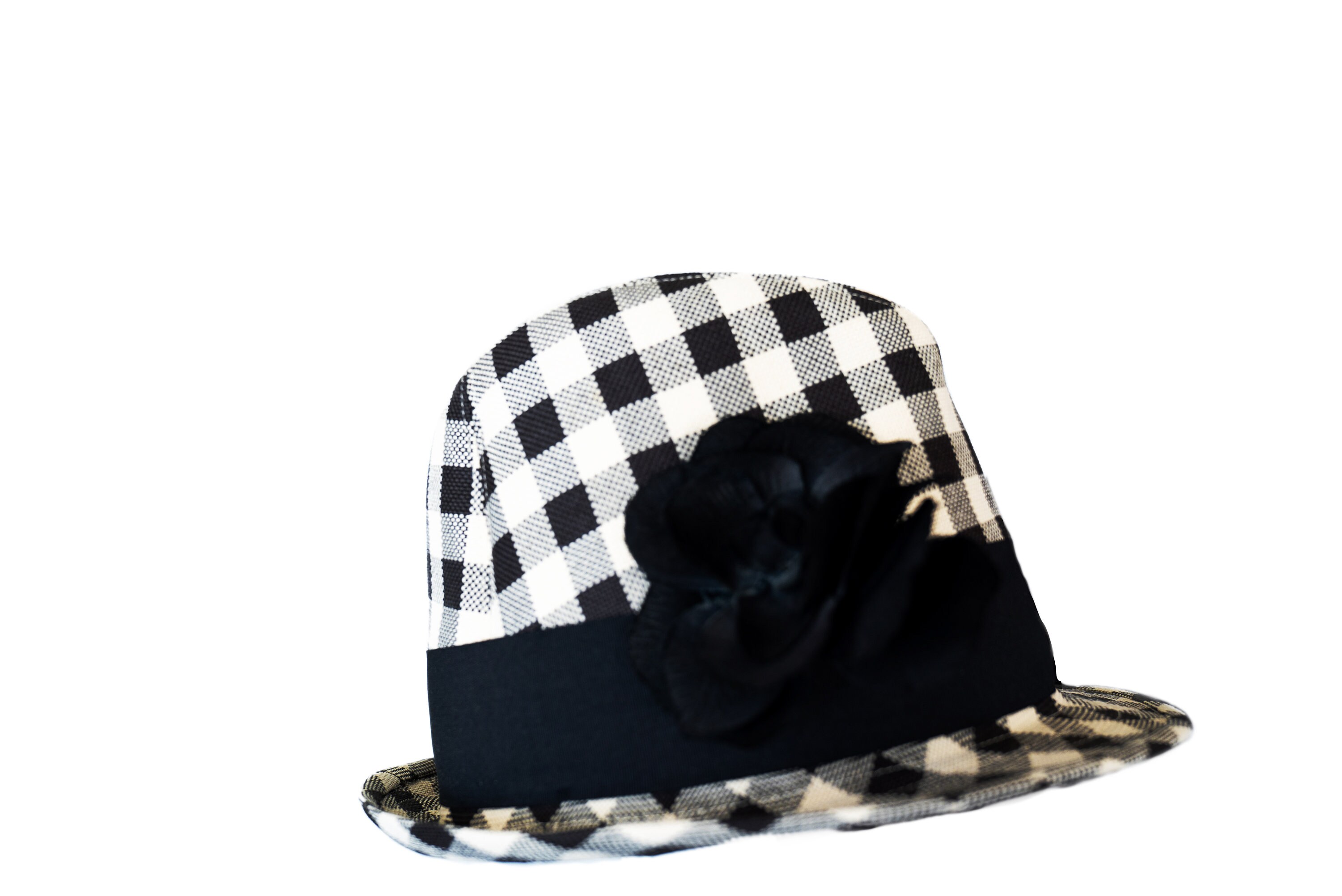 Checkers Fedora Top Hat Style Black and White Checkered - Etsy