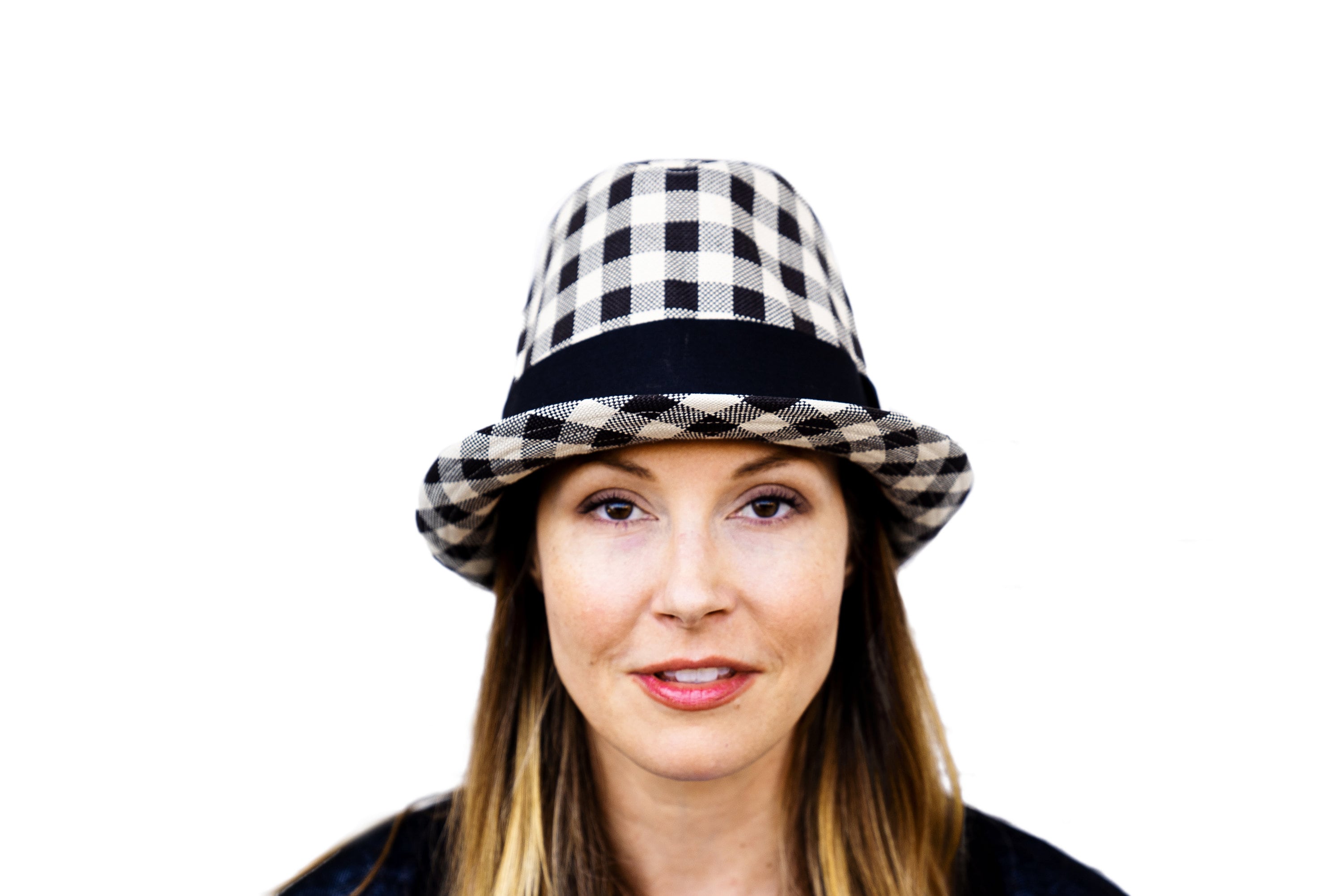 Checkers Fedora Top Hat Style Black and White Checkered Women's Unisex ...
