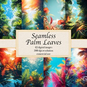 Pattern Palm Tree Textures - Seamless Palm Tree Digital Paper Textures ...