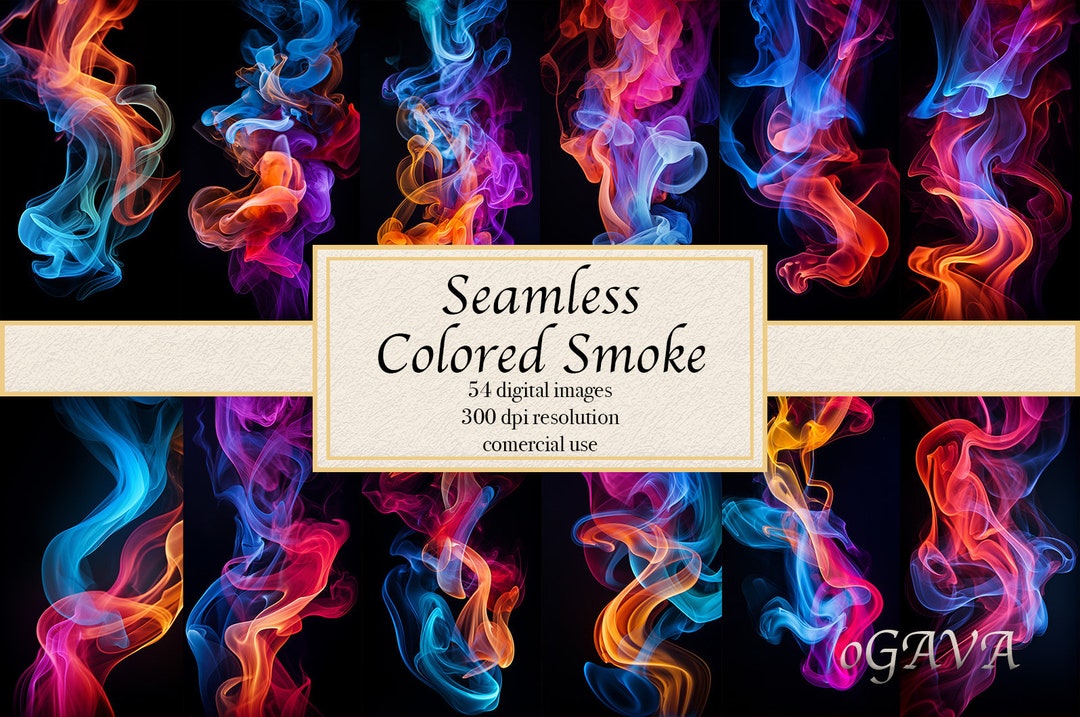 Pattern Smoke Textures - Seamless Colored Smoke Digital Paper Textures ...
