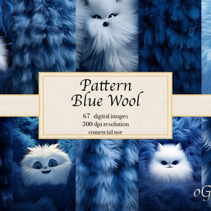 Abstract Blue Wool Digital Background - High-resolution Textile Design ...