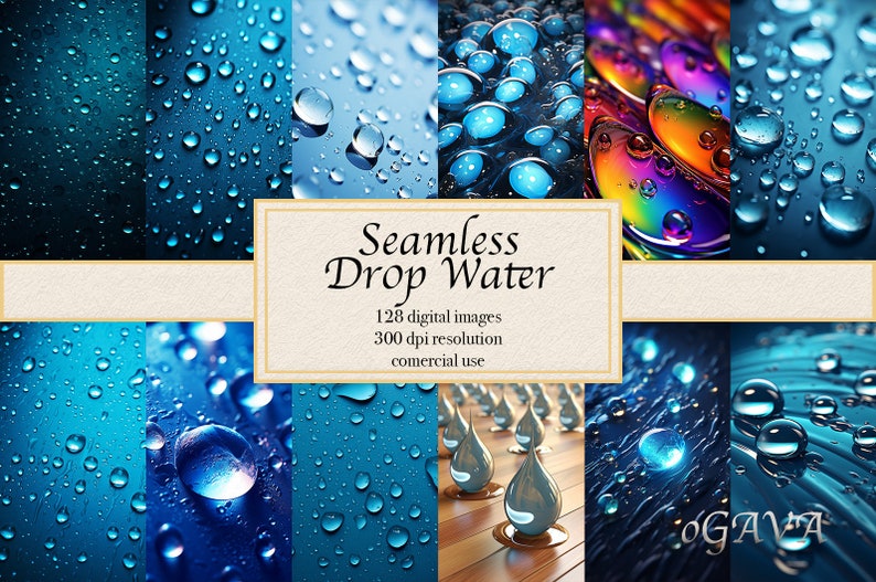 Pattern Drop Water Textures - Seamless Drop Water Digital Paper ...