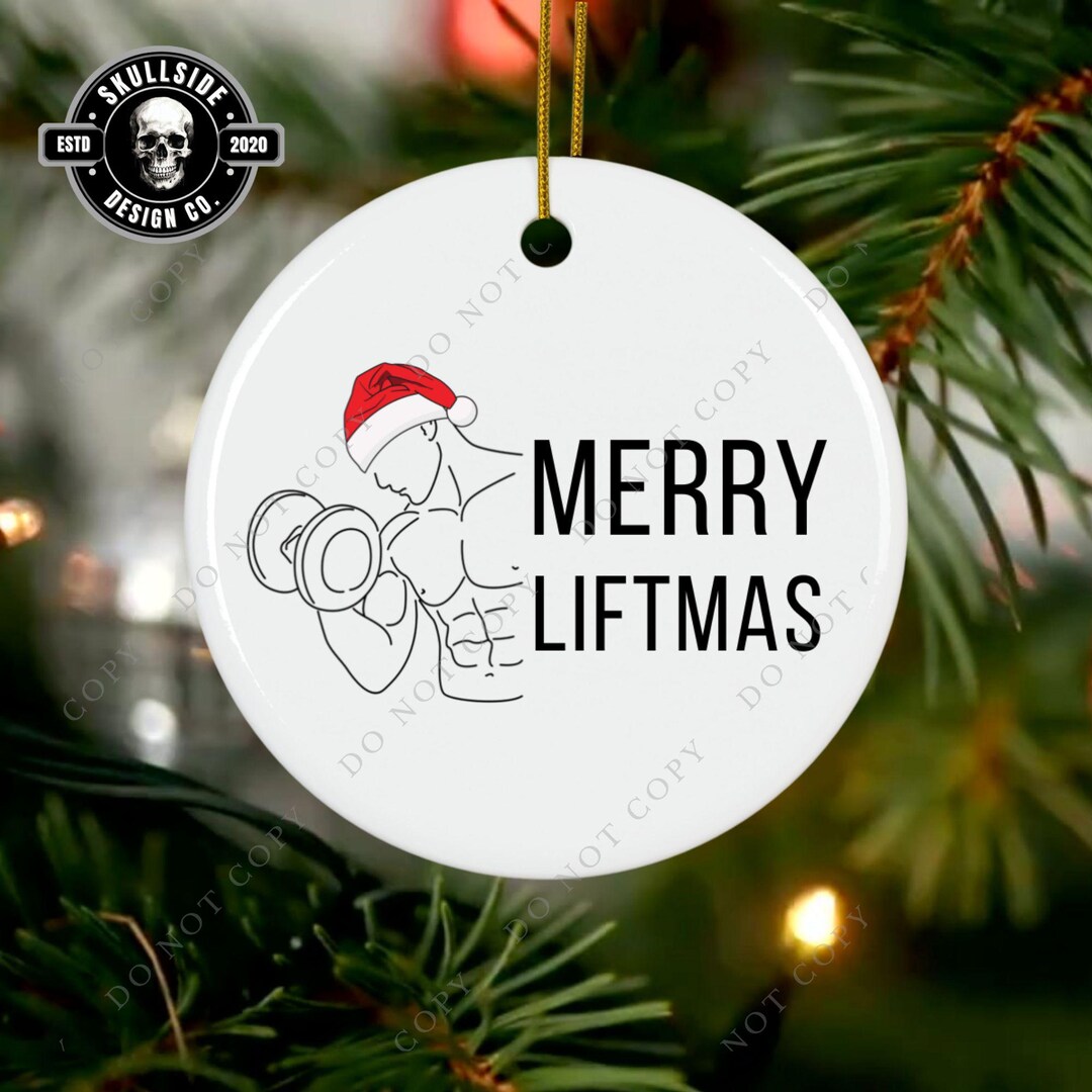 Merry Liftmas Ornament, Weightlifting Decor, Gym Holiday Decoration ...