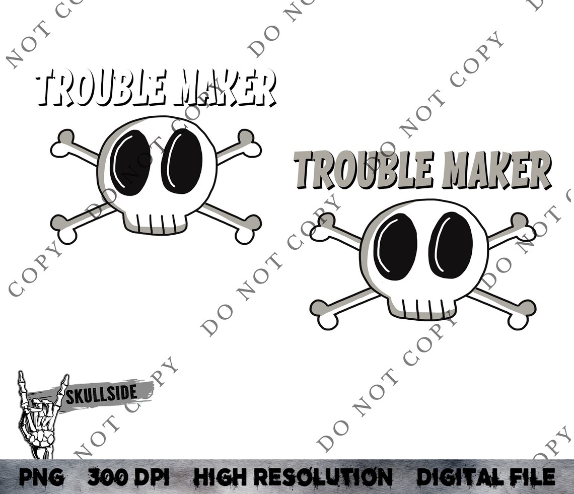 Trouble Maker Png - Kid Skull Tshirt Png - Punk Kid Design - Skulls for ...