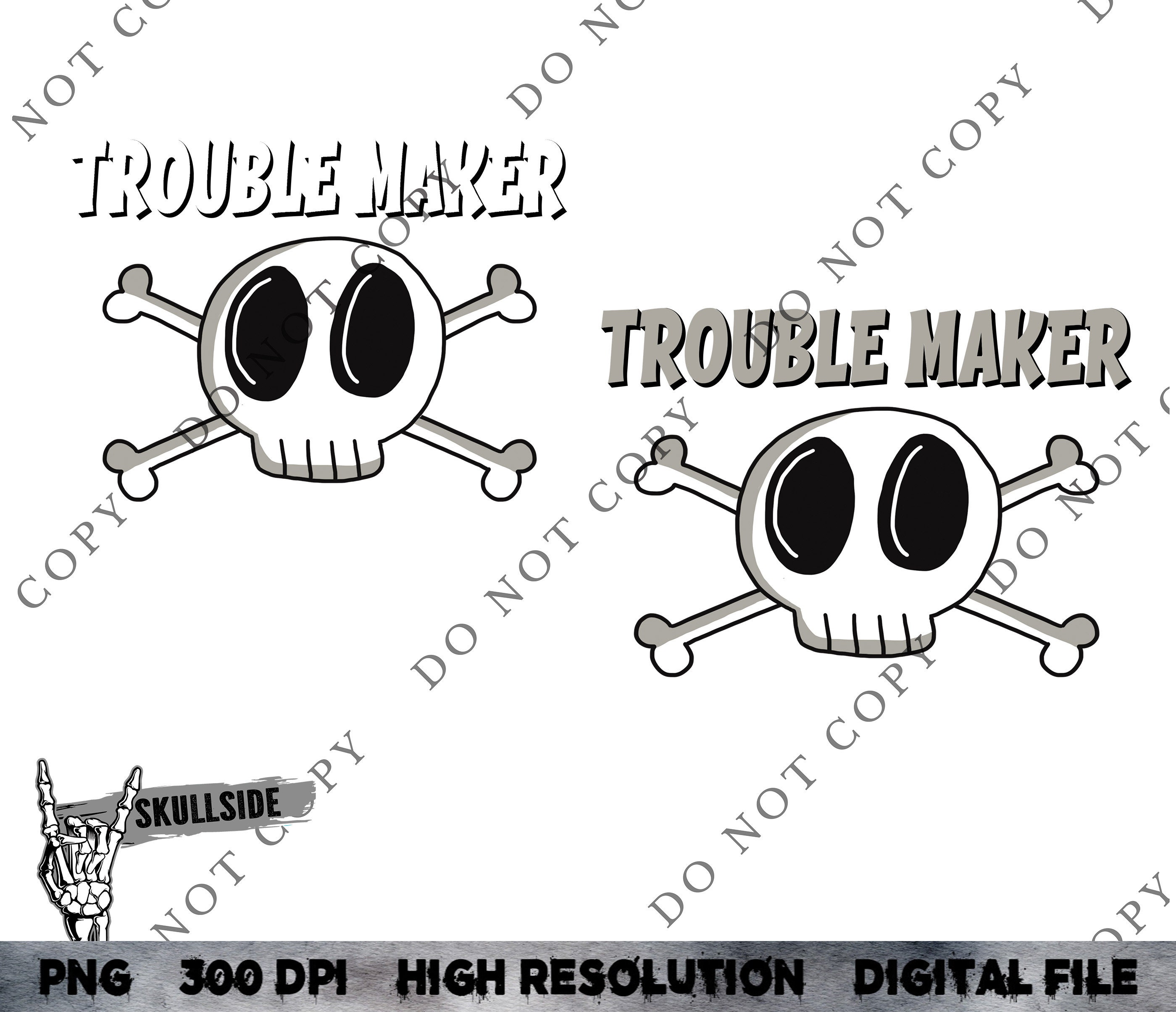 Trouble Maker Png - Kid Skull Tshirt Png - Punk Kid Design - Skulls for ...