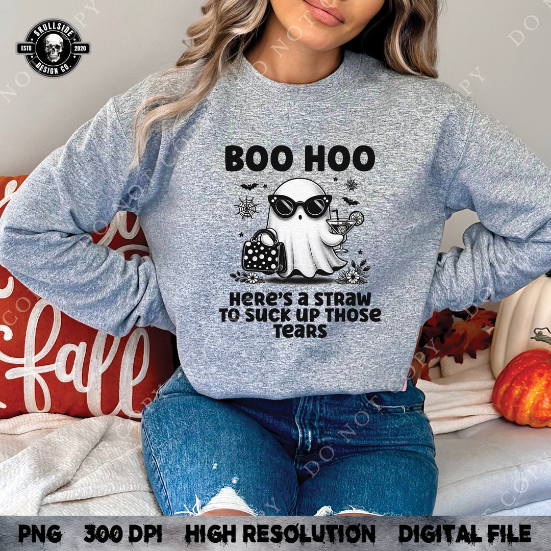 Cute Ghost Halloween Png, Boo Hoo Png, Here's a Straw, Sarcastic and ...