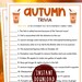 November Trivia Game Printable Month Party Games Fall - Etsy