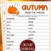 Fall Finish the Phrase Game | Printable Autumn Party Games | Fall ...
