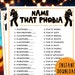 Halloween Name That Phobia Match up Game | Phobia Trivia Games | Fun ...