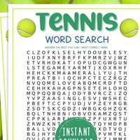 Tennis Word Search Game | Printable Tennis Themed Party Games | Tennis ...