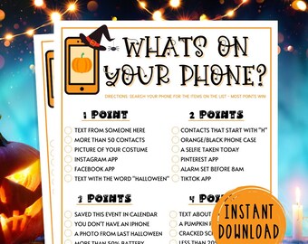 WHAT'S on YOUR PHONE Halloween Game Halloween Party - Etsy